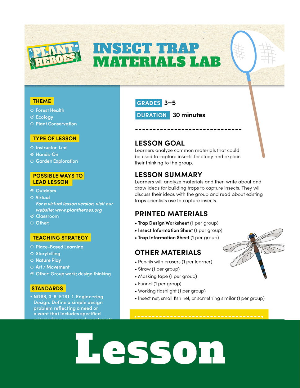 Lesson Plan on Using Traps to Capture Insects| Plant Heroes